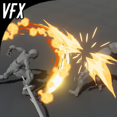 ArtStation - Stylized Fire Slashes