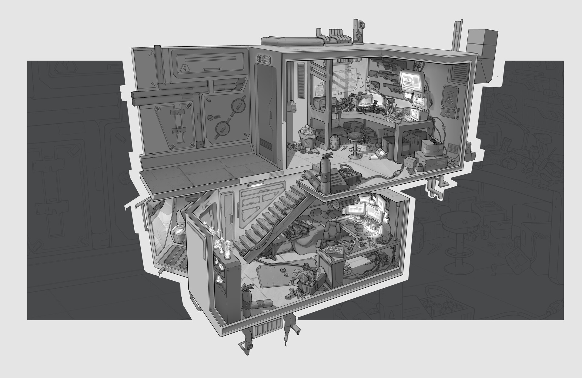 ArtStation - Cyberpunk Interior Design