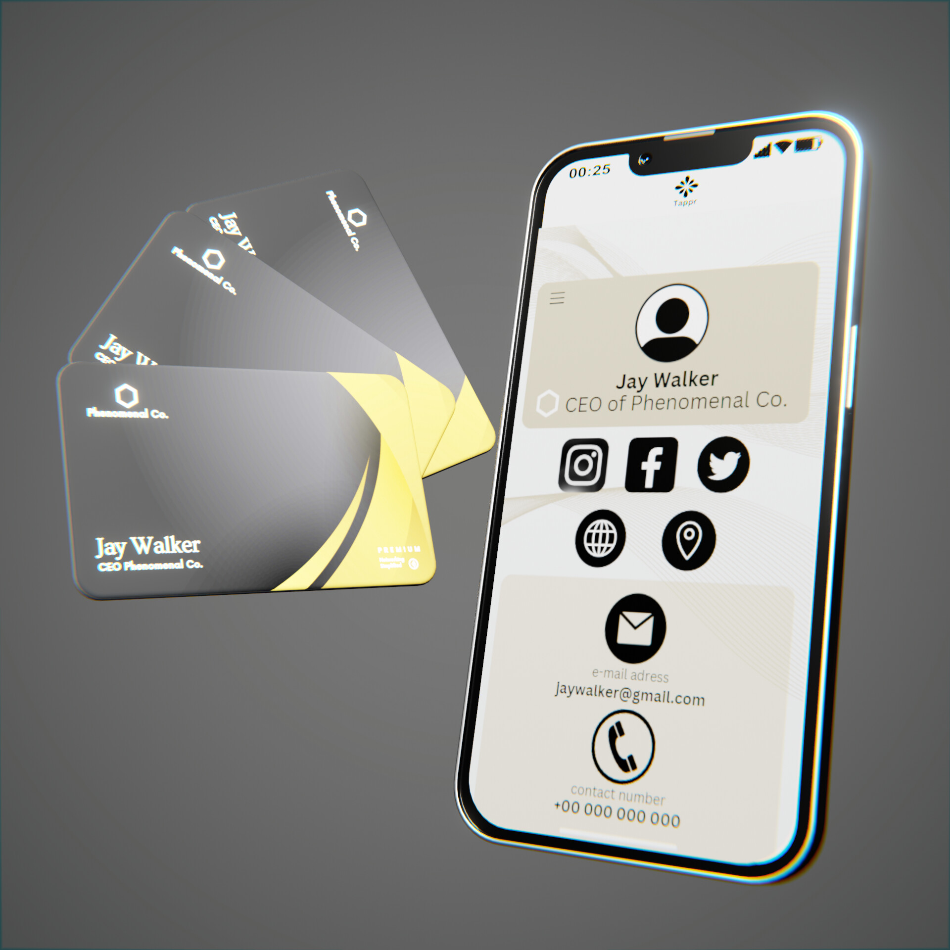 ArtStation - NFC Business Card Demonstration (3D Animation)