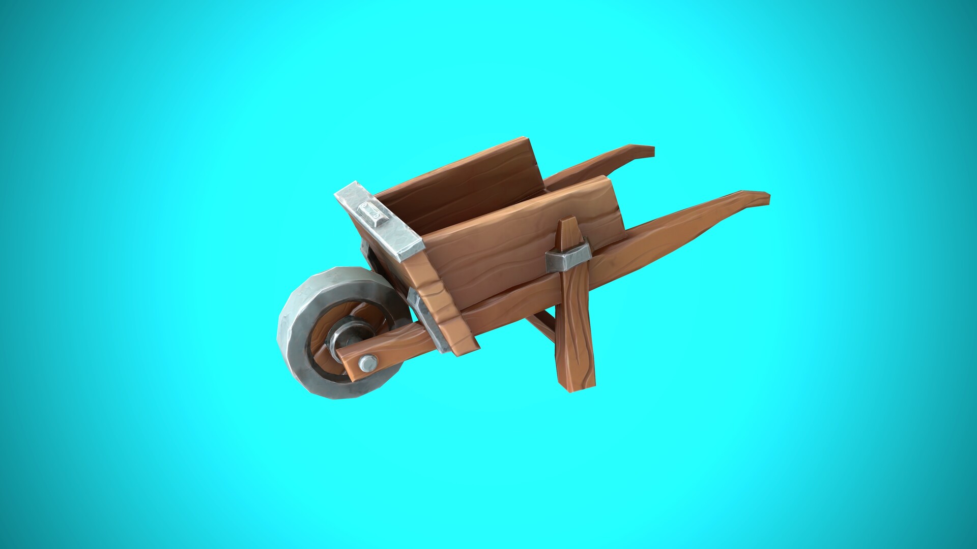ArtStation - Stylized Wooden Wheelbarrow