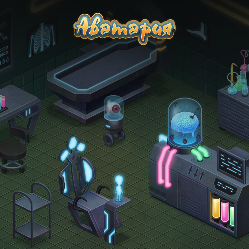 ArtStation - Lab isometric interior