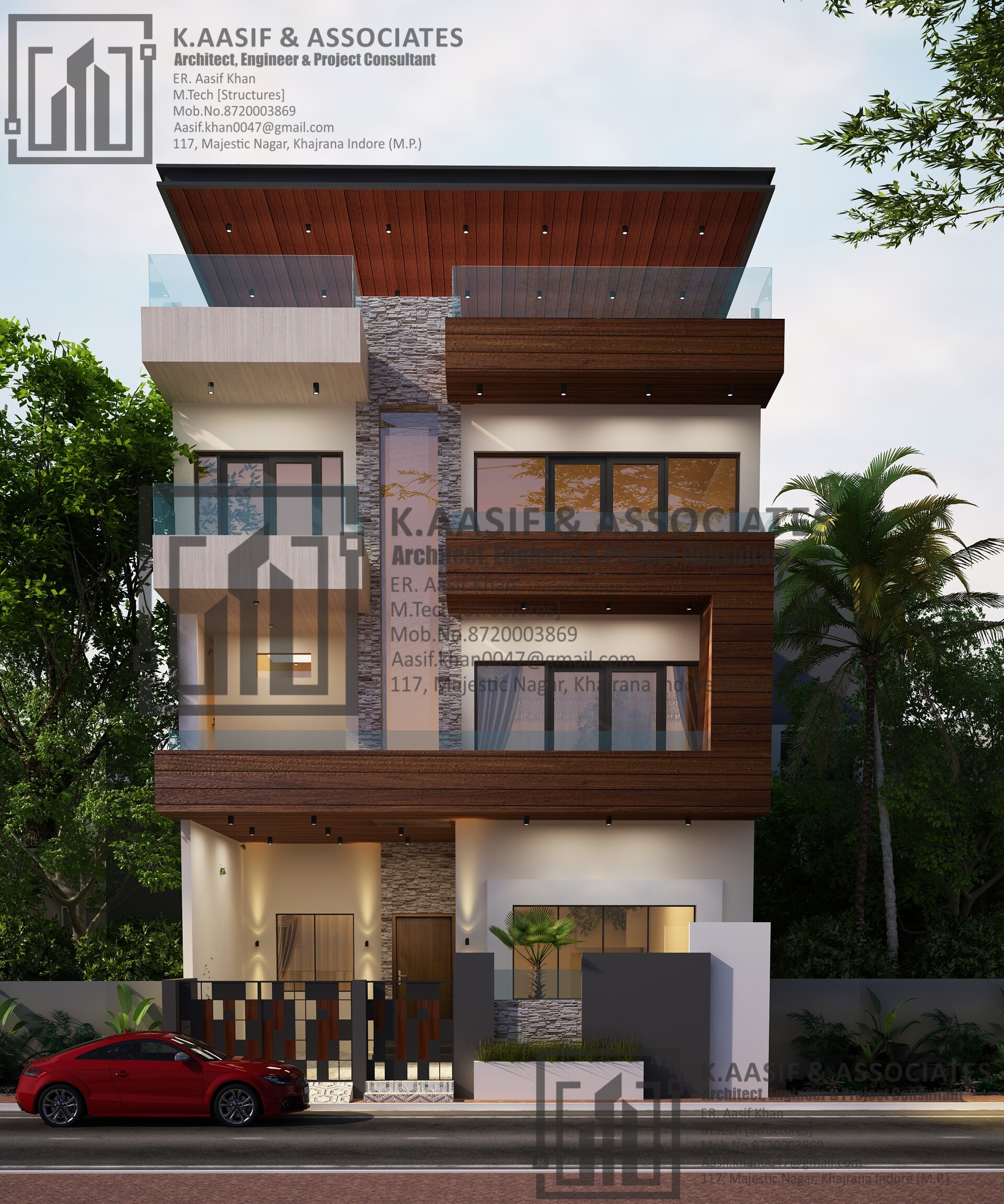 ArtStation - 30x50 house elevation . exterior design facade design