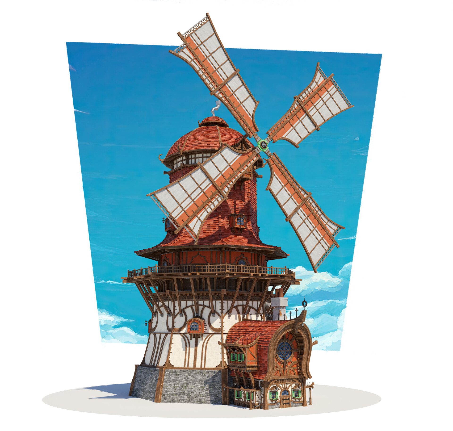 ArtStation - Stylized Windmill House (Maya/Arnold)