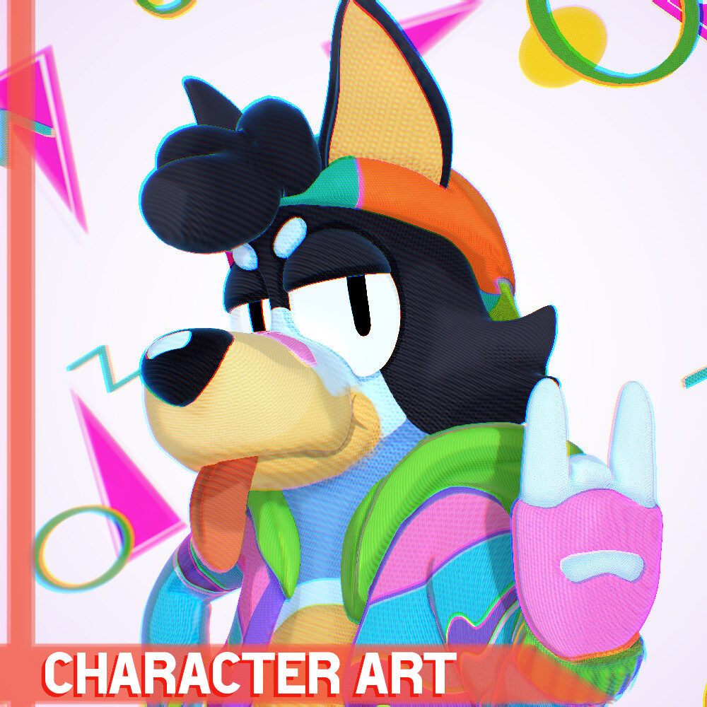 ArtStation - Bandit from Bluey in 80's