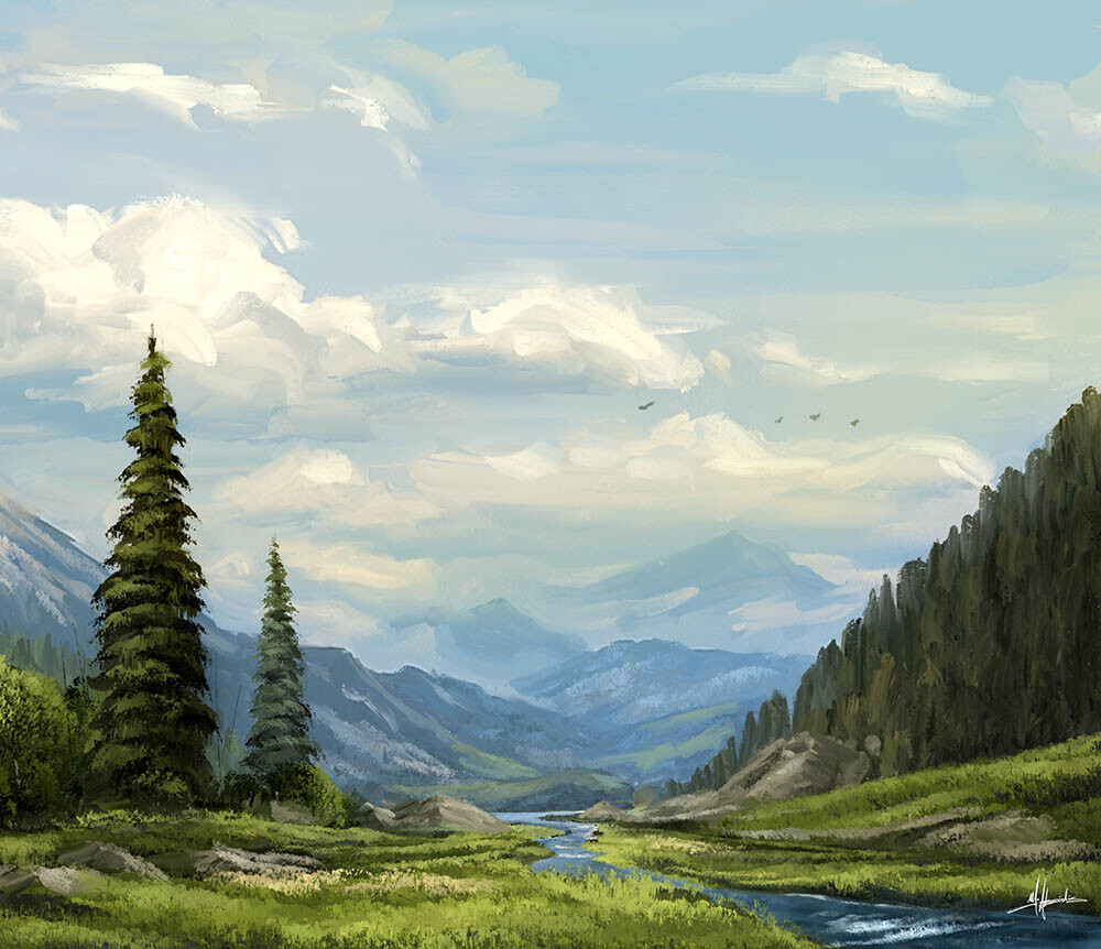 ArtStation - Michael Adamidis Art - German Landscape Painting