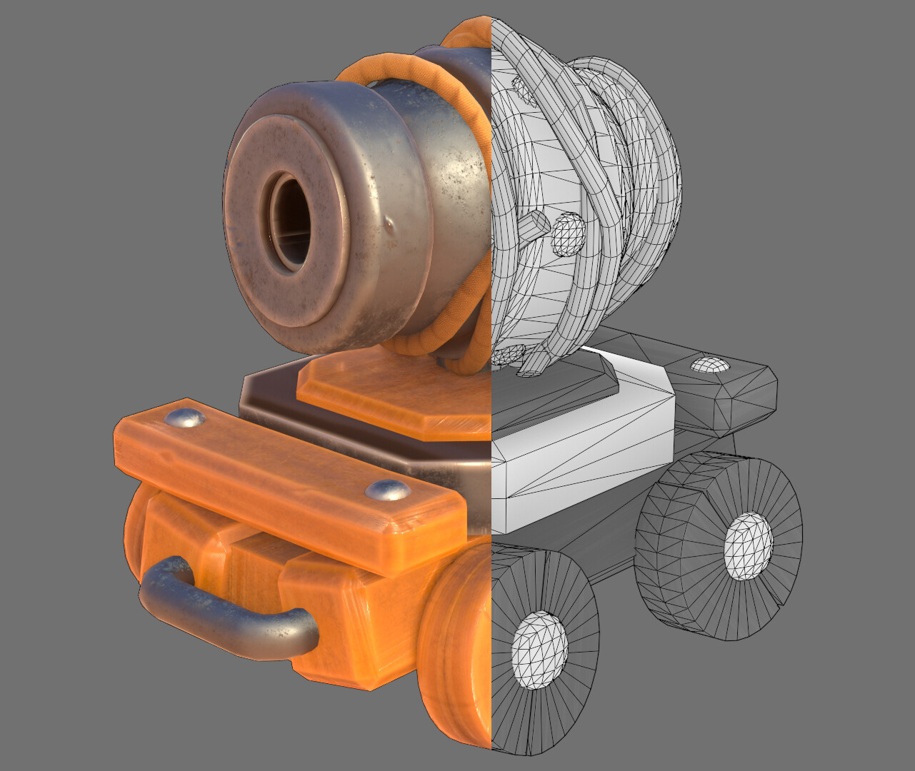 ArtStation - 3D modeling of the famous Cash of Clans and Royale cannon cart