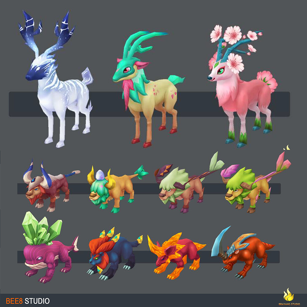 ArtStation - 3D Animals for Game - Hand Painted Texture