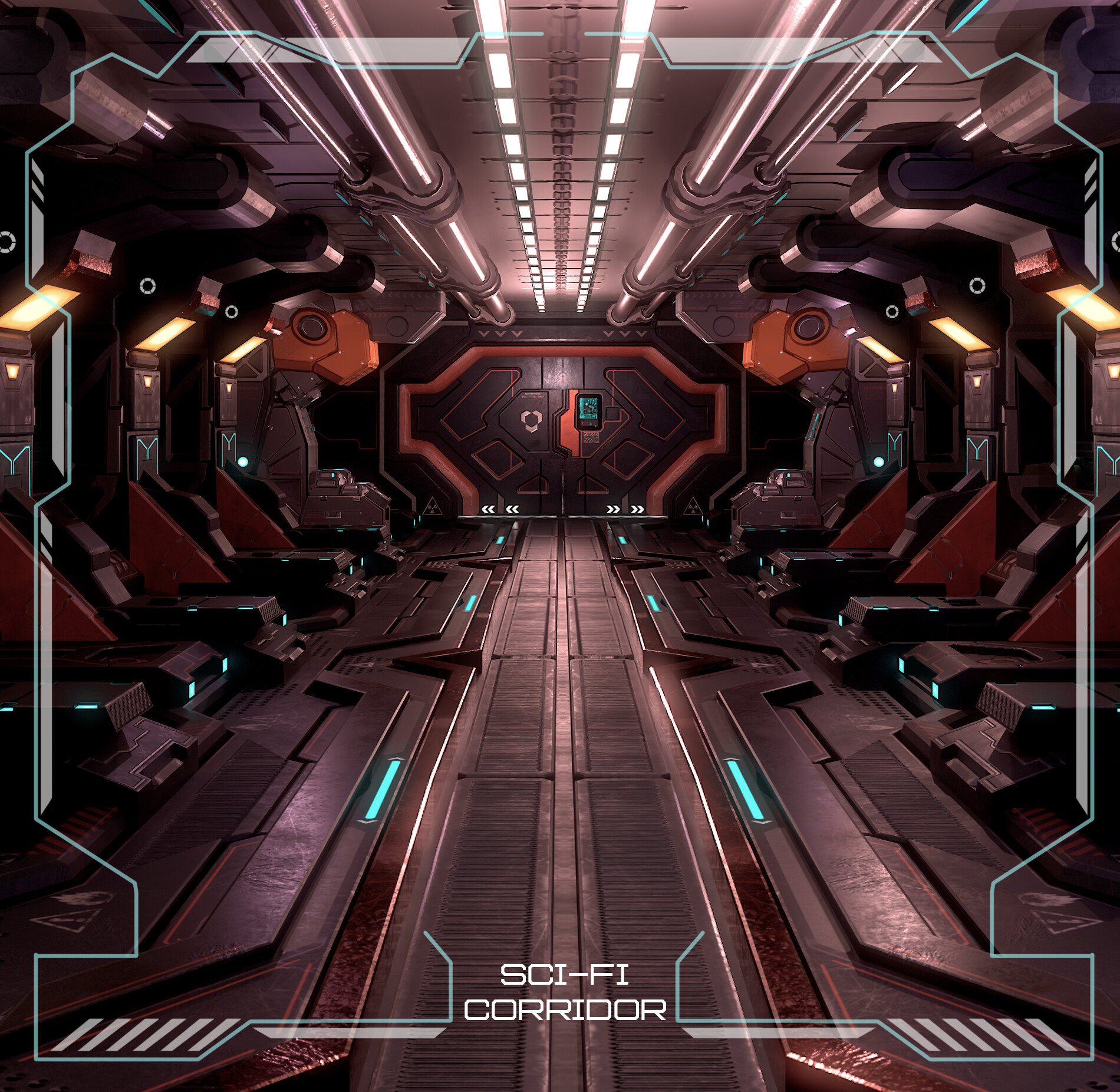 ArtStation - Sci-fi Corridor as outer space