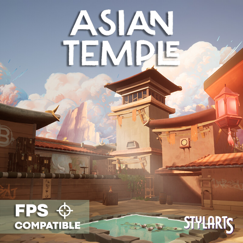 ArtStation - Stylized FPS Asian Temple (Modular)