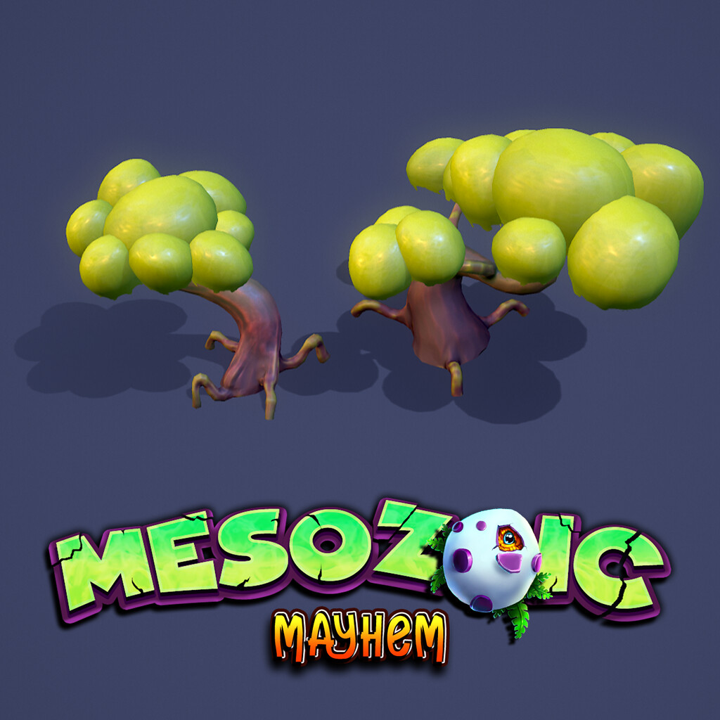 ArtStation - Mesozoic Mayhem - Large and Medium Trees