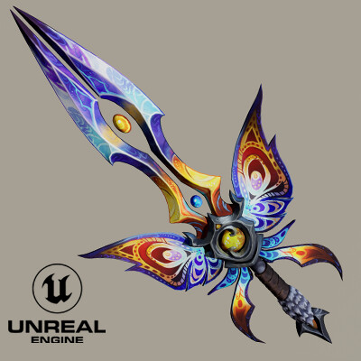 ArtStation - Stylised butterfly sword