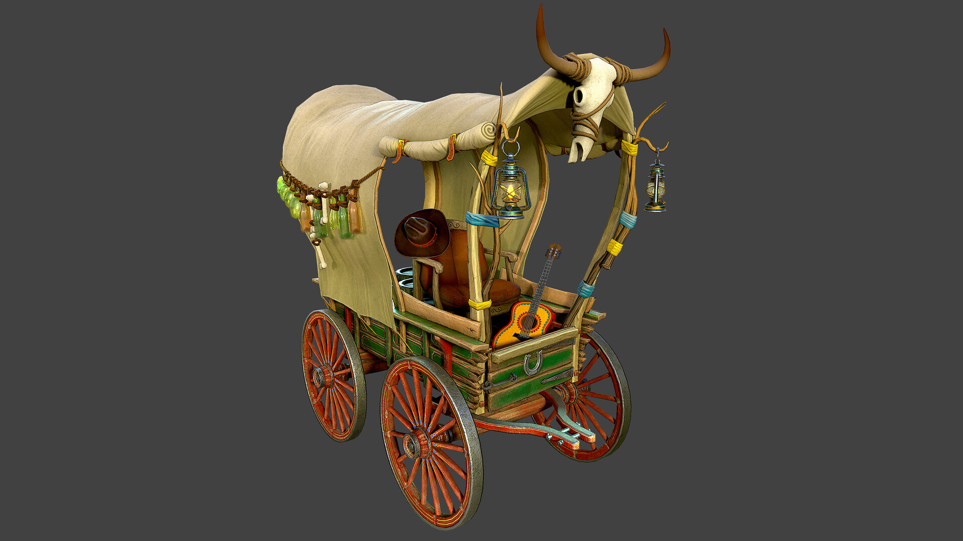 ArtStation - Stylized Western Wagon