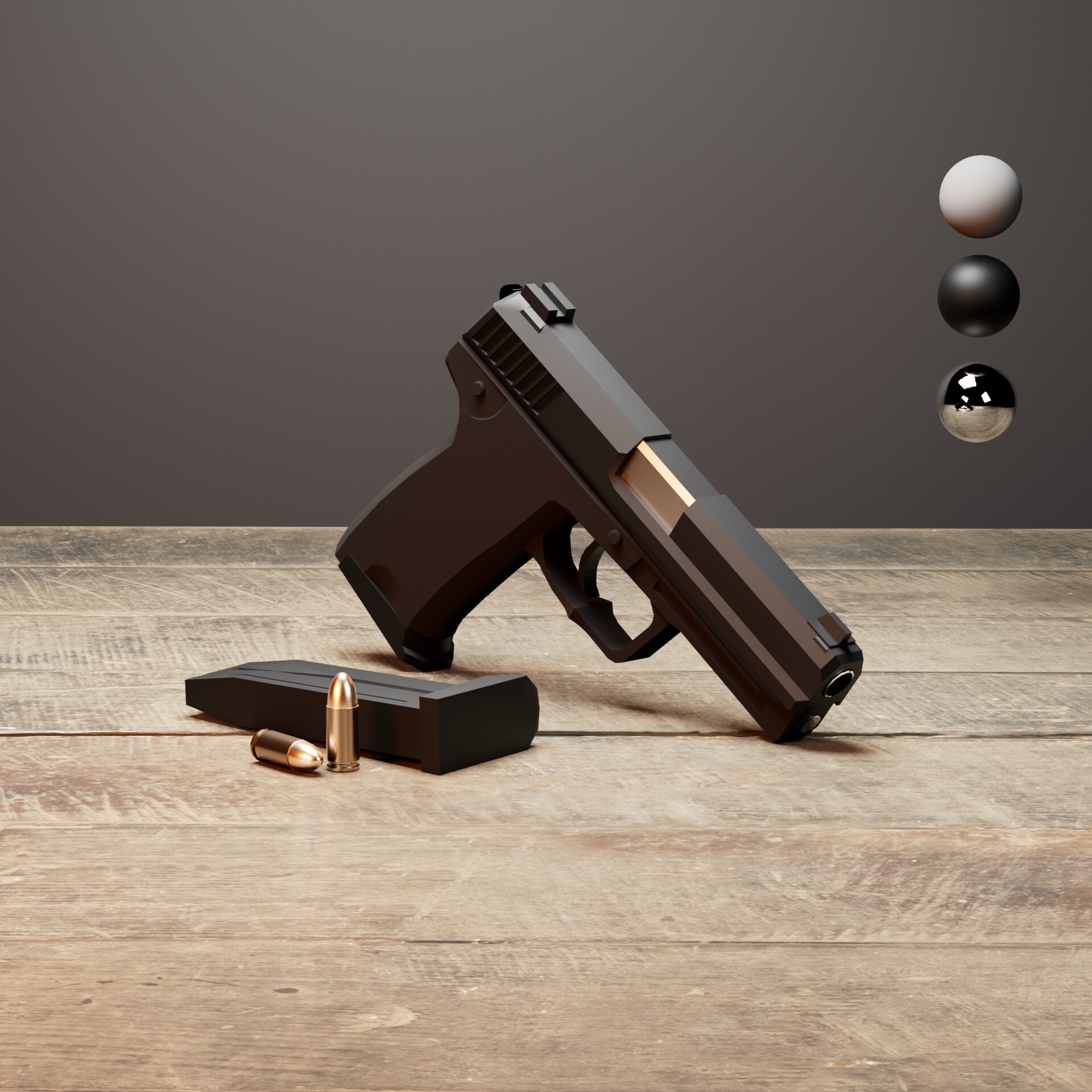 ArtStation - Sleek Firearm: 3D Pistol Render