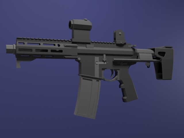 ArtStation - Low Poly M4 SBR