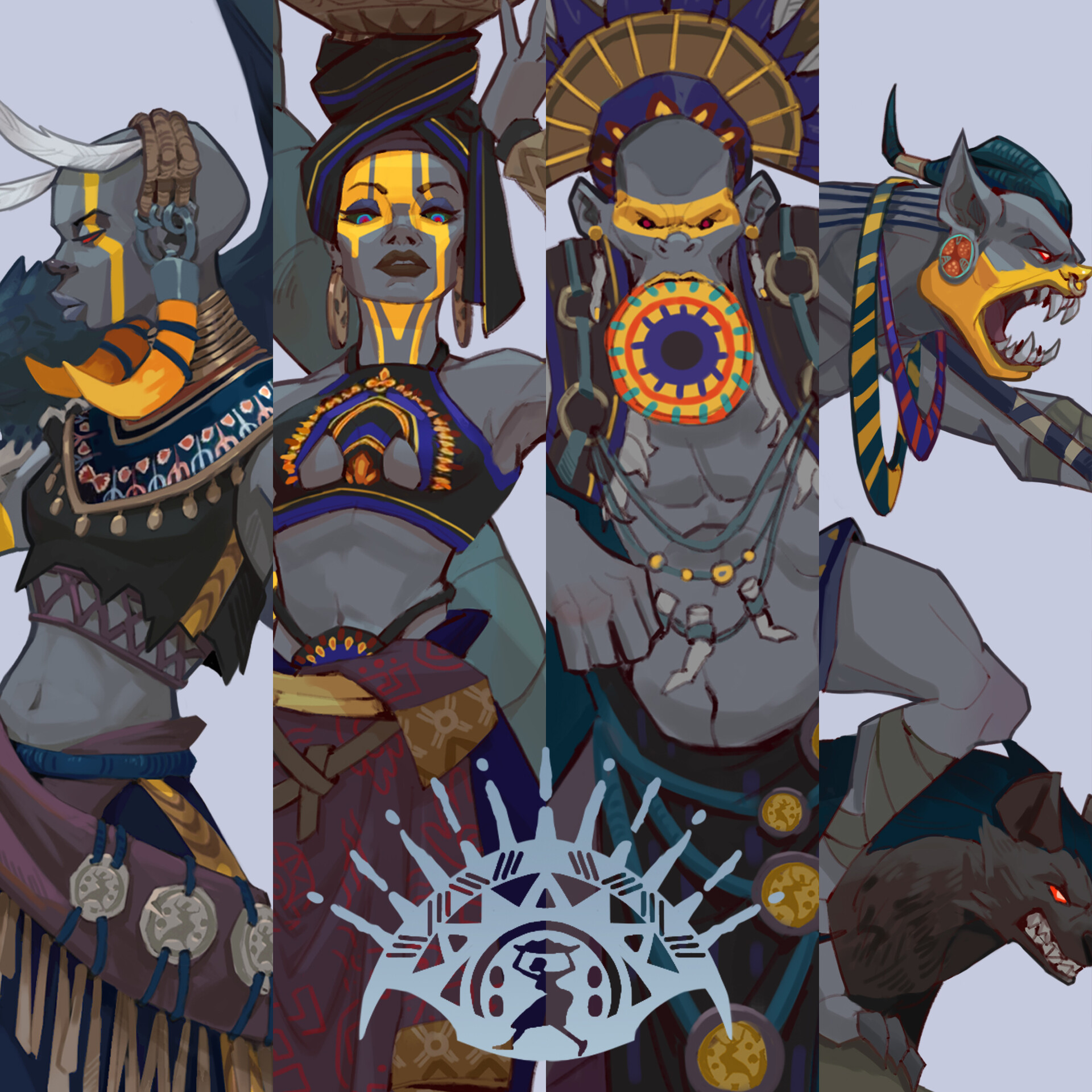 ArtStation - Gray-skinned primitive tribes