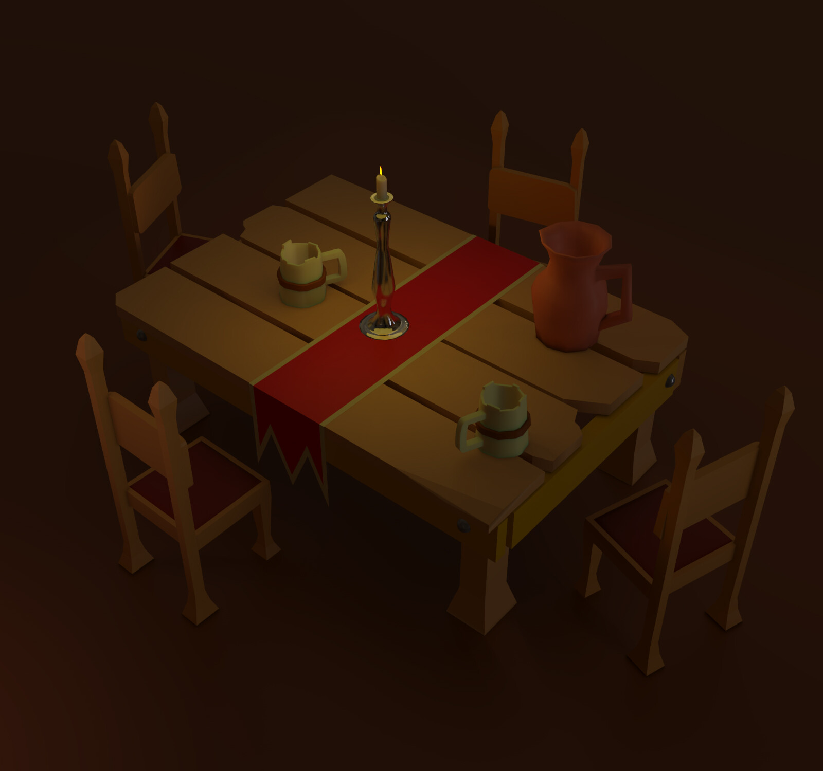 ArtStation - Medieval Table - Stylized Low Poly