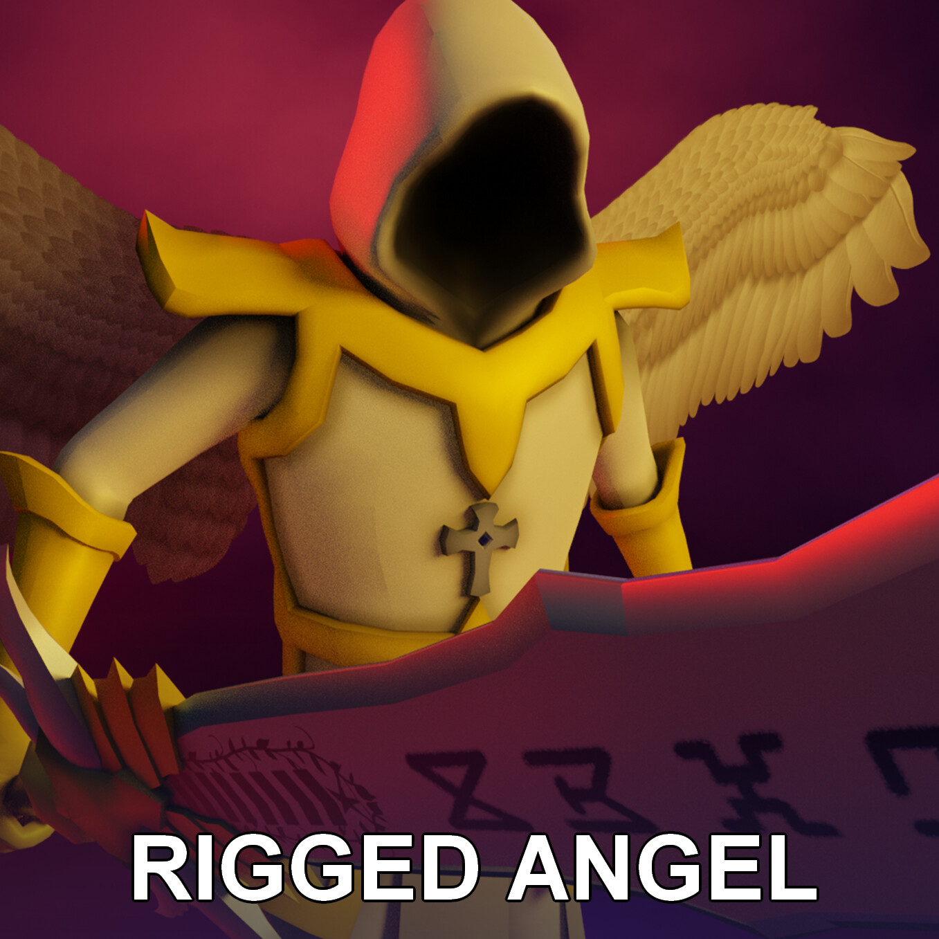 ArtStation - Angel Rigged Model with Sword