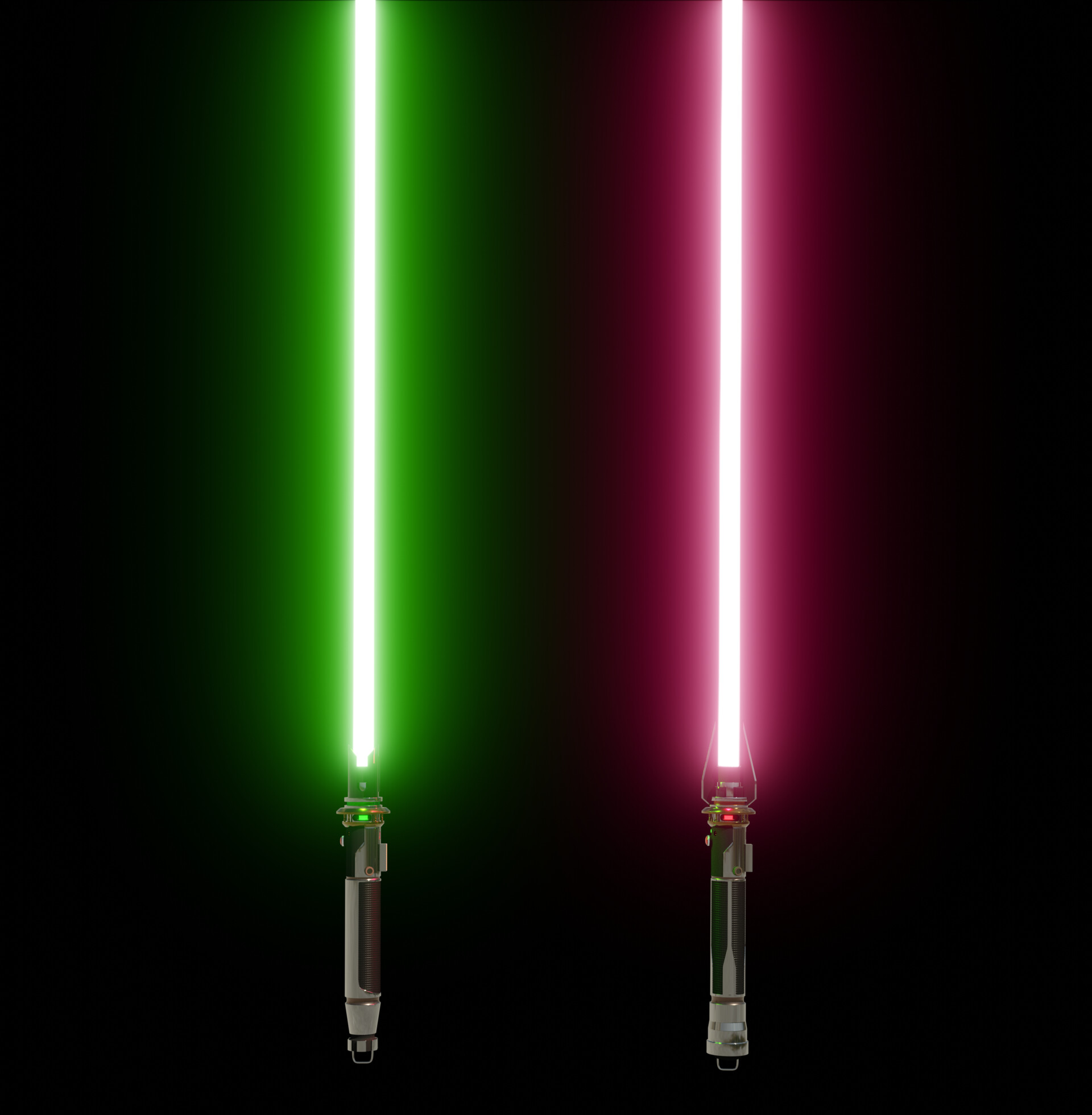 ArtStation - Star Wars Lightsaber 3D Model: Red and Green Blades with ...