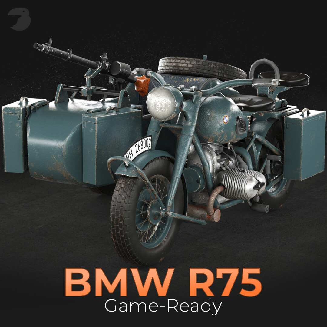 ArtStation - Game-Ready 3D model of BMW R75