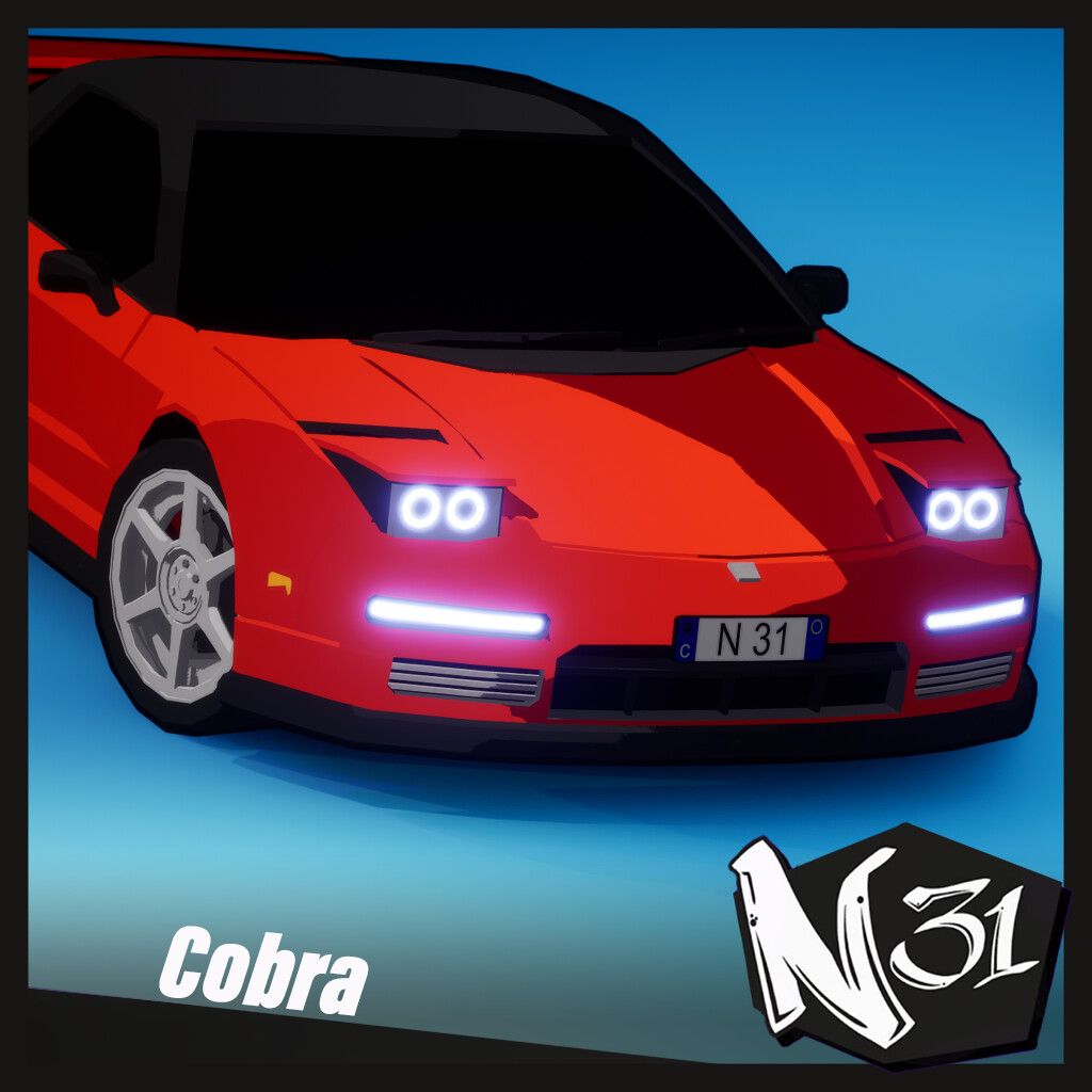 ArtStation - Cobra - Cel-shaded low poly Car - N31