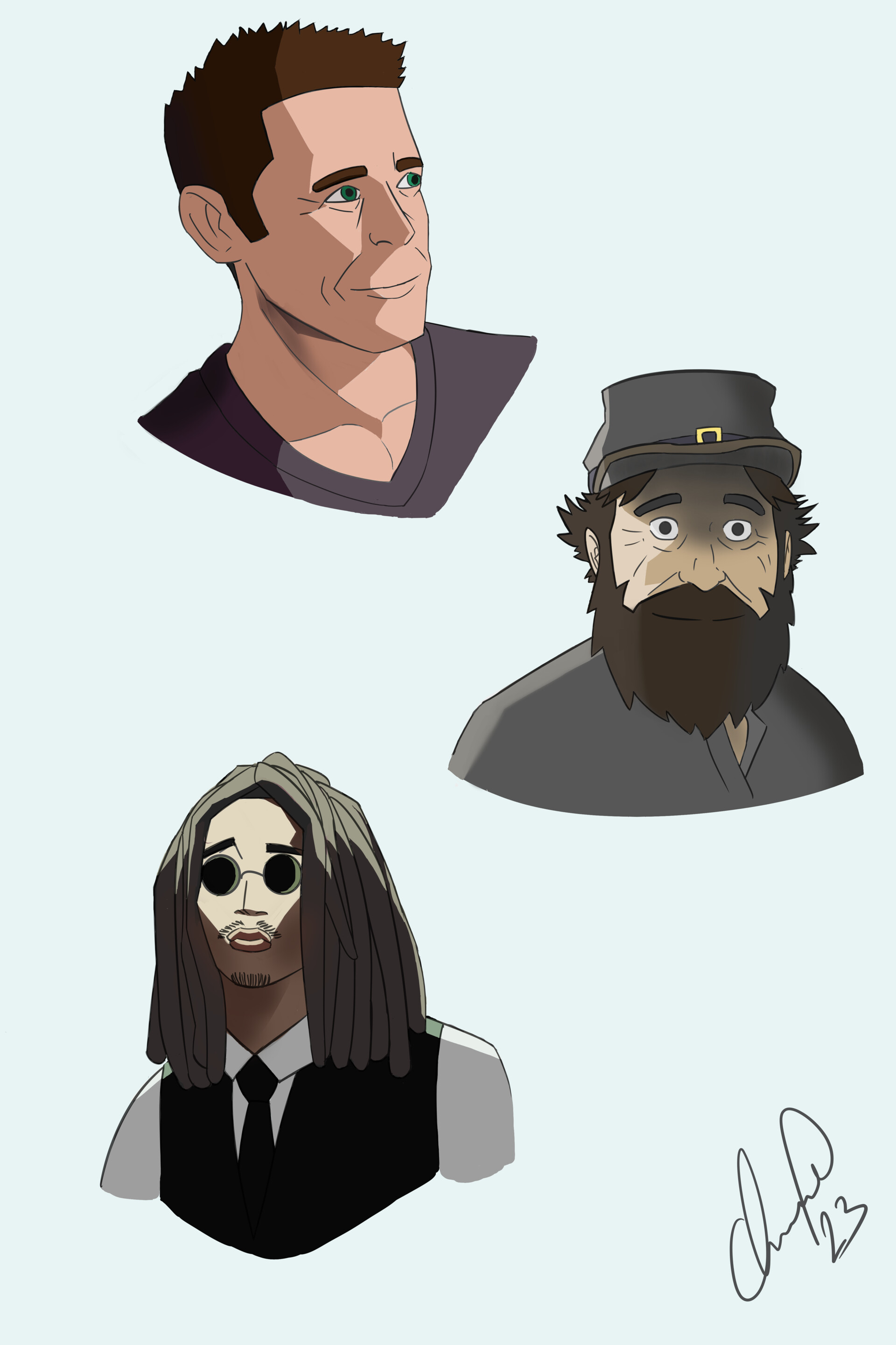 ArtStation - profile studies with different source lighting