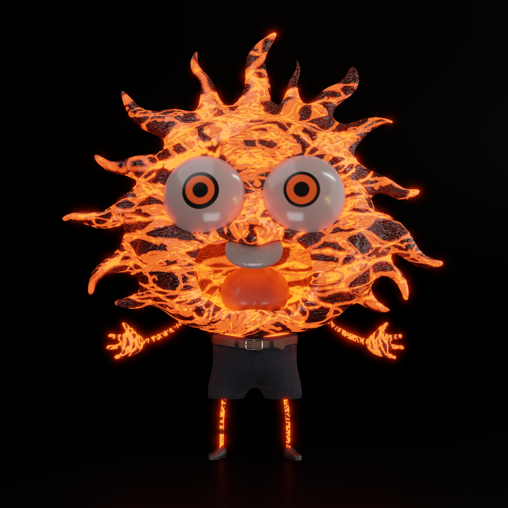 ArtStation - Angry sun cartoon character