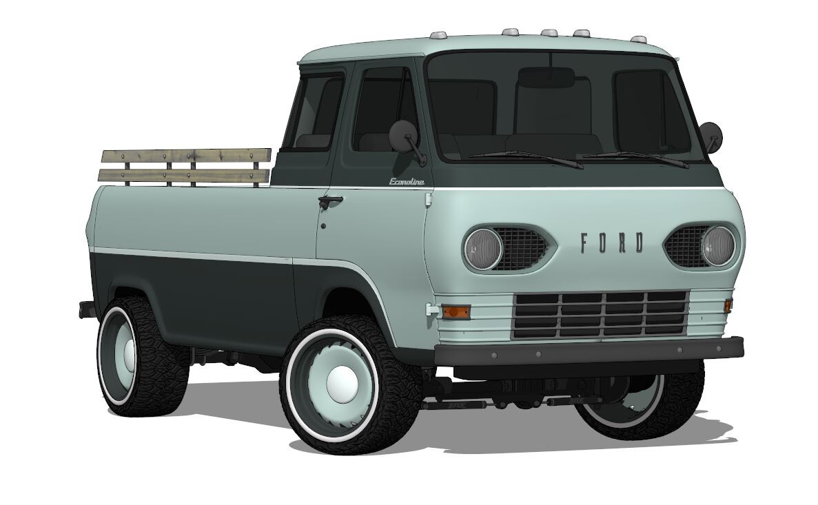 ArtStation - 1961 Ford E100 Econoline Extended Cab
