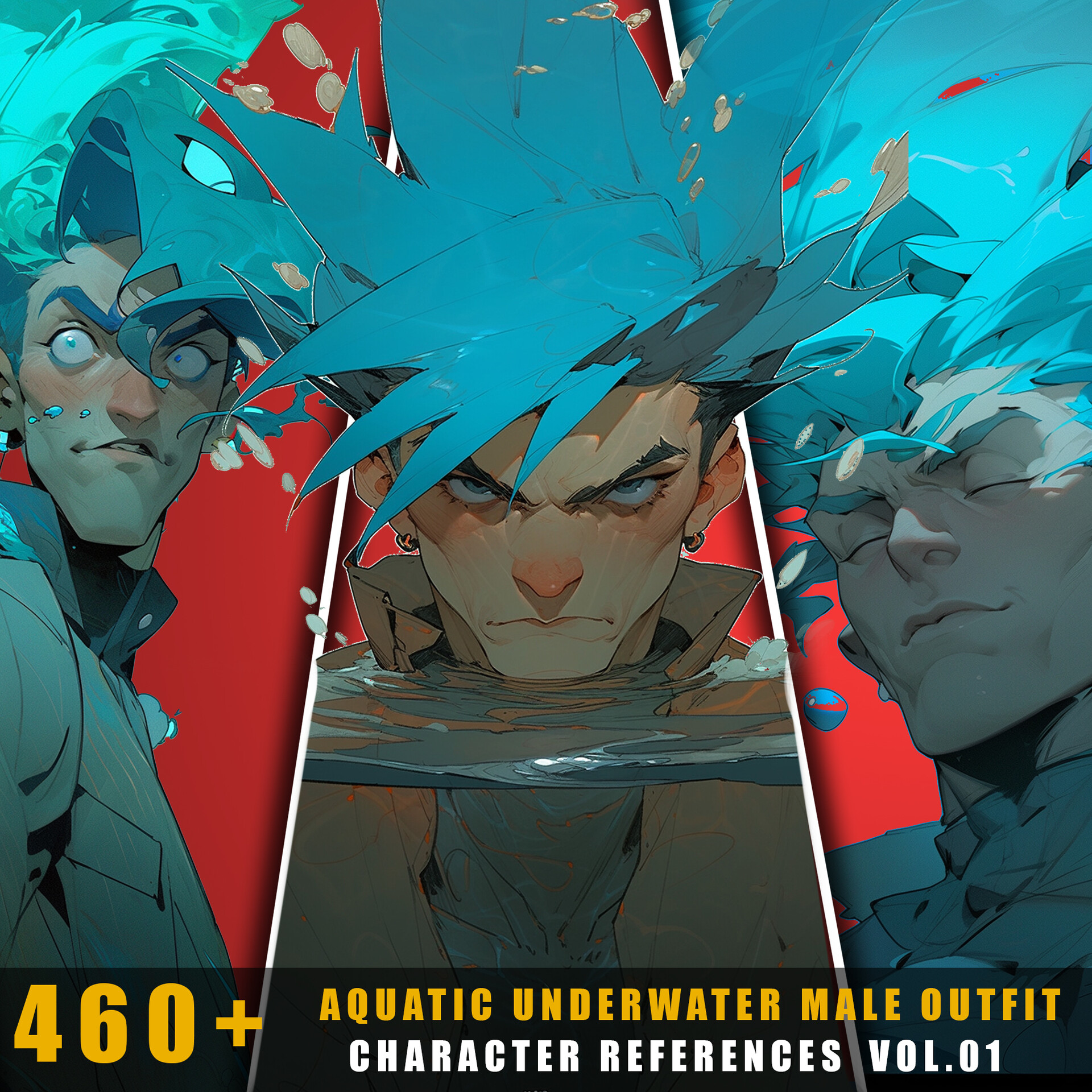 ArtStation - 460+ Aquatic Underwater Male Outfit - Character References ...