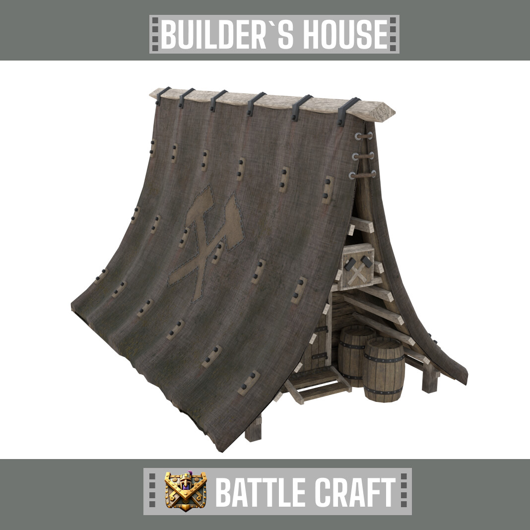 ArtStation - Builder's house (level 2). Battle Craft project.