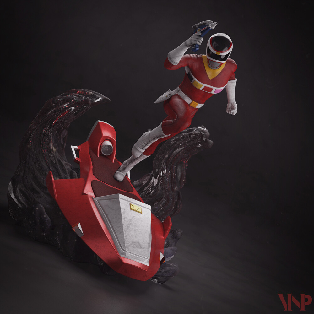ArtStation - Andros - Red Ranger - Power Rangers In Space - Statue (Fan ...