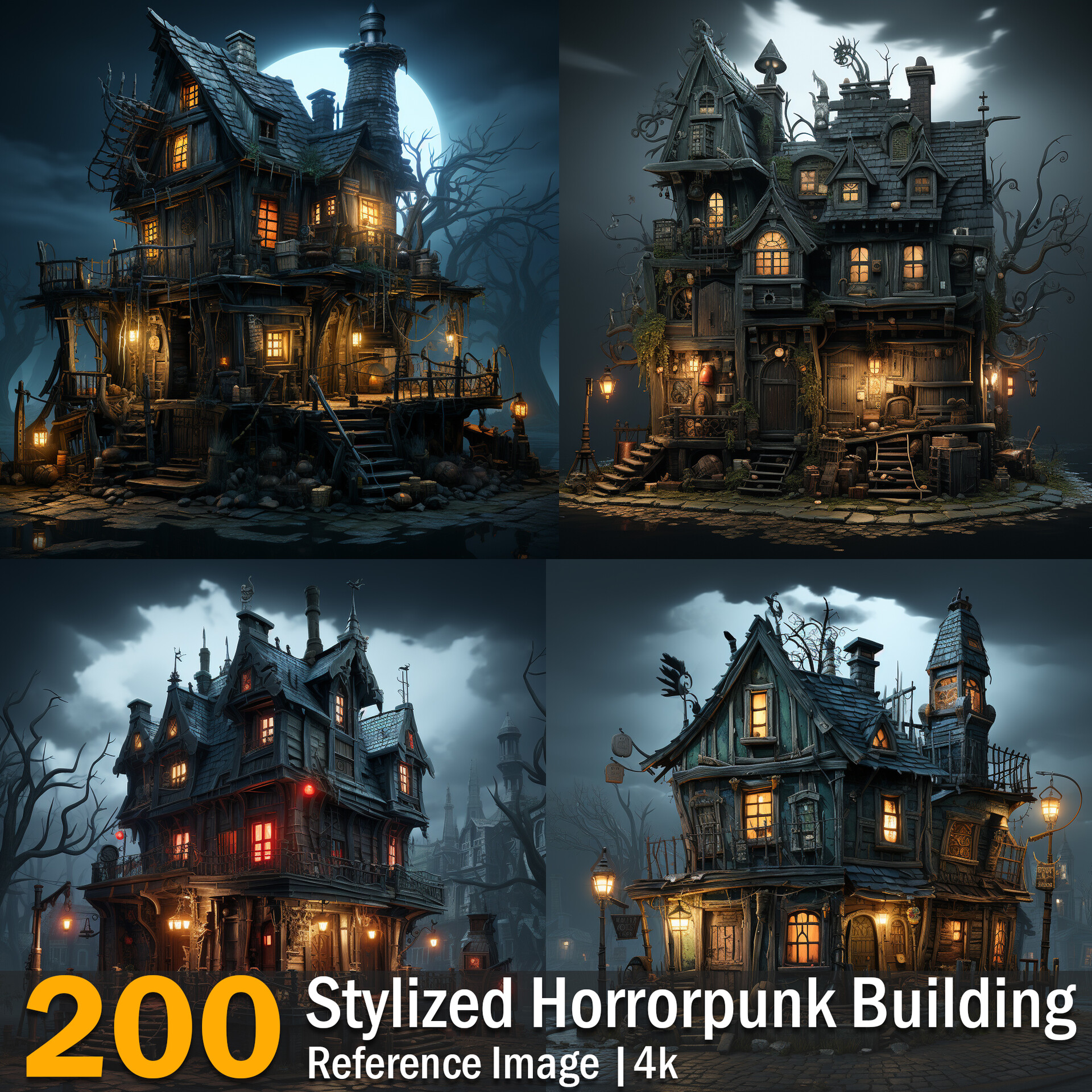 ArtStation - Stylized Horrorpunk Building | Reference Images | 4K