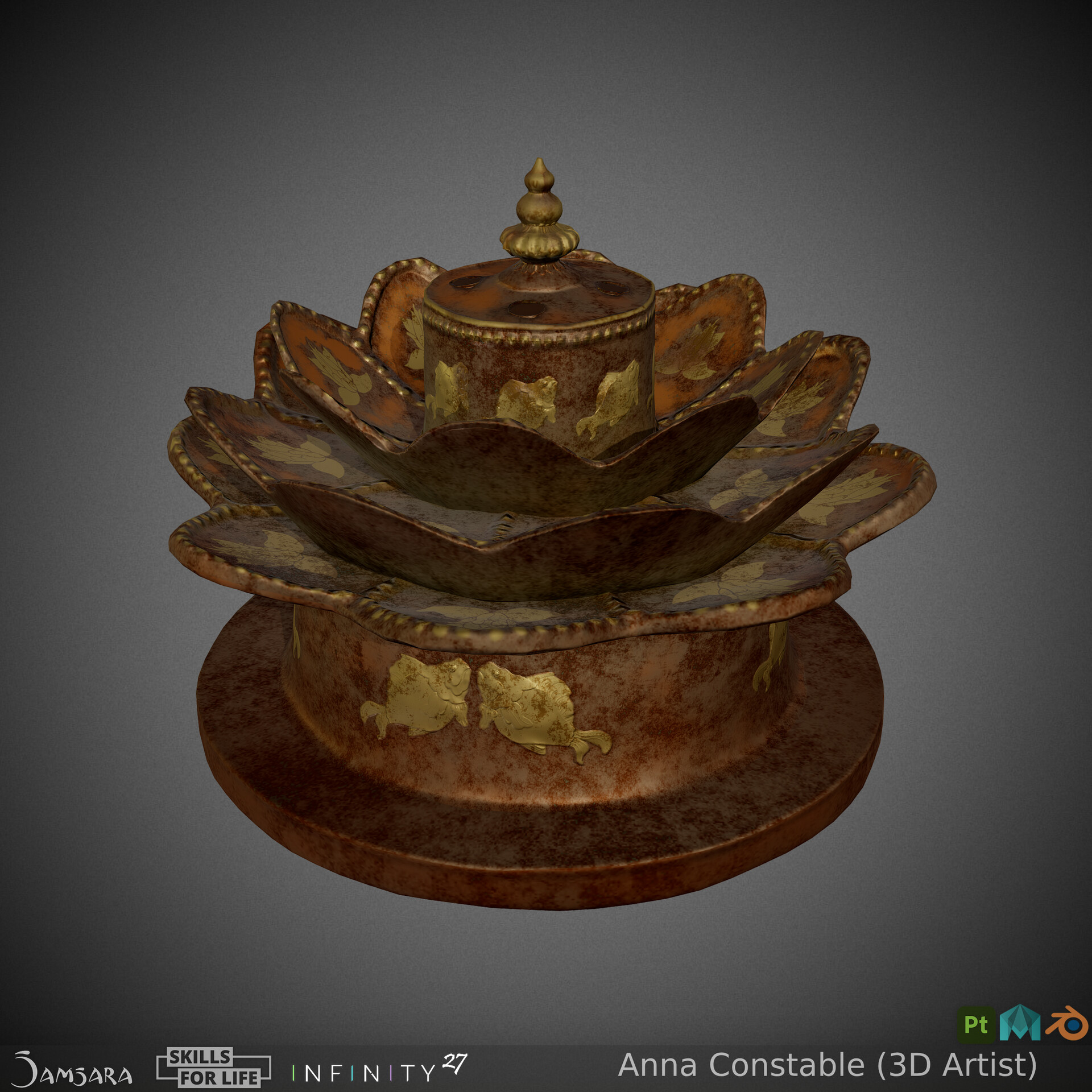 ArtStation - Tibetan Incense Vessel - Samsara (Infinity 27)