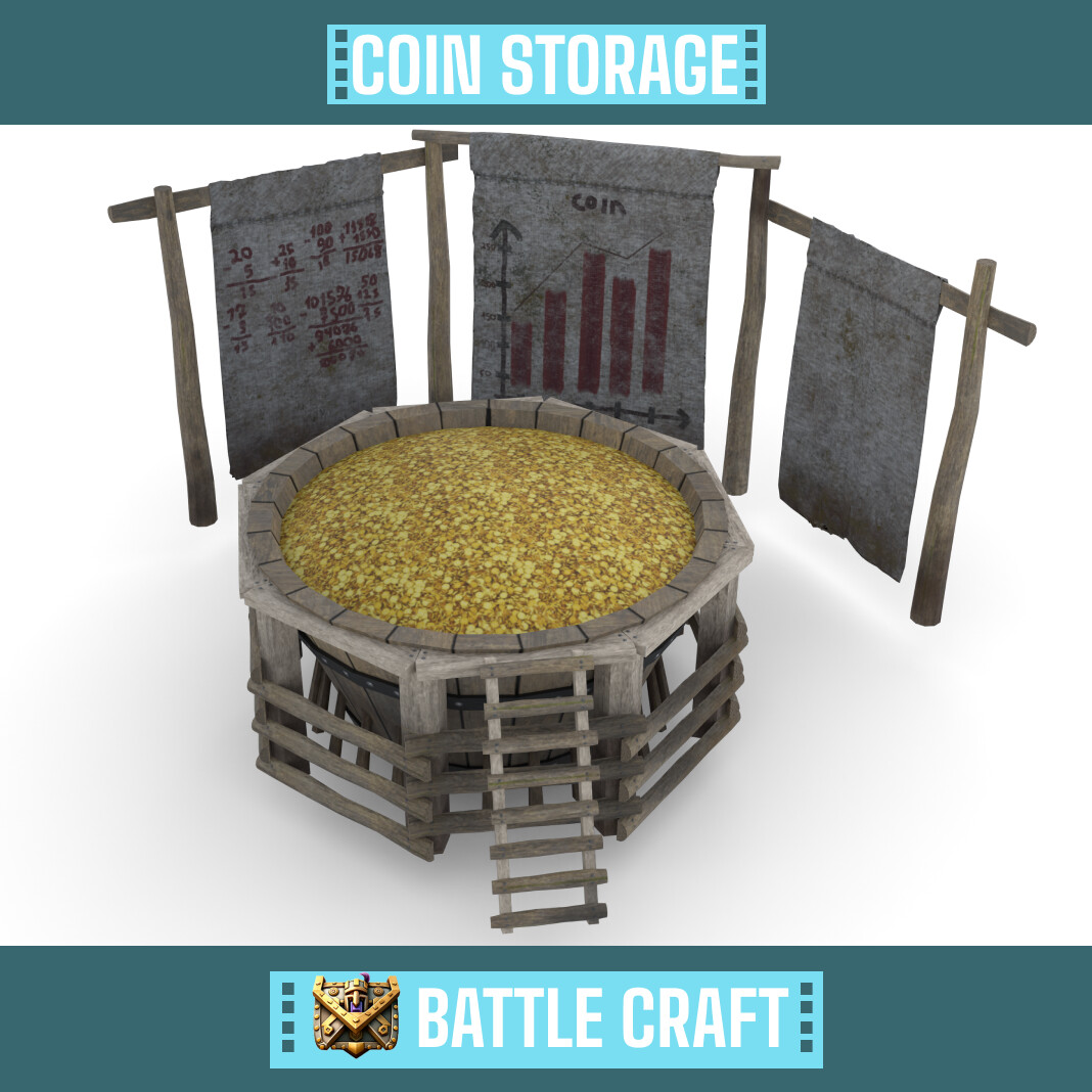 ArtStation - Coin storage (level 2). Battle Craft project.