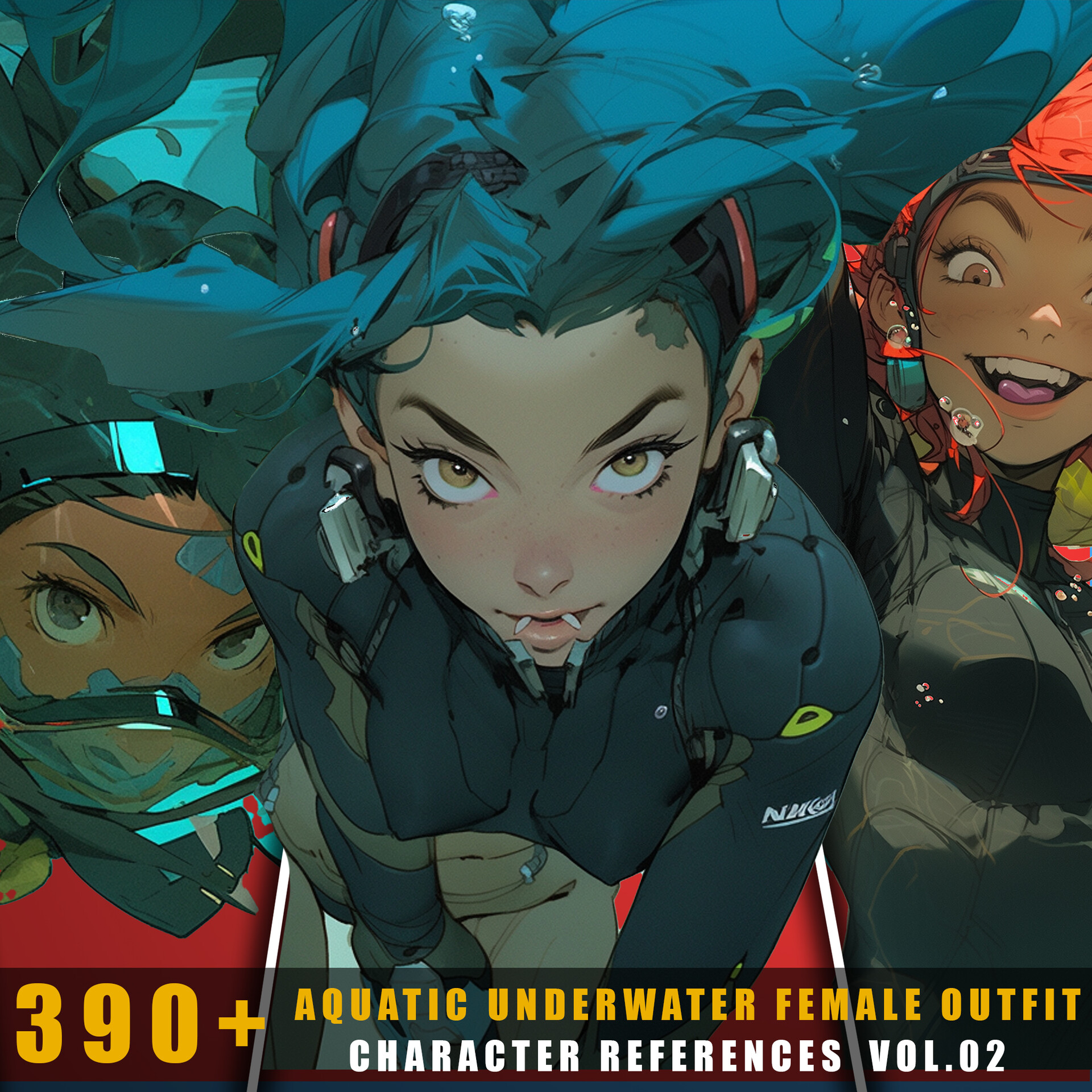 ArtStation - 390+ Aquatic Underwater Female Outfit - Character ...