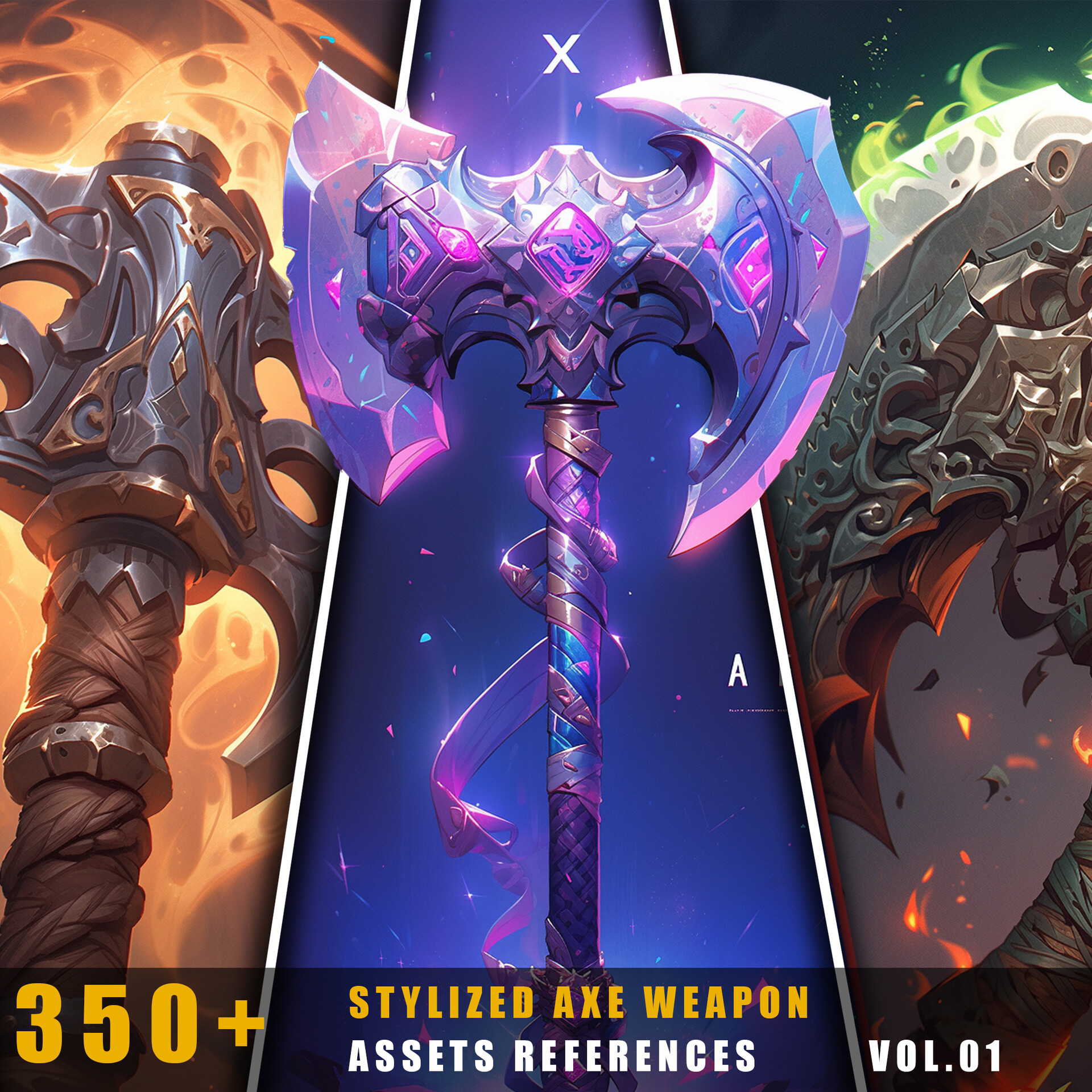 ArtStation - 350+ Stylized Axe Weapon - Assets References Vol.01