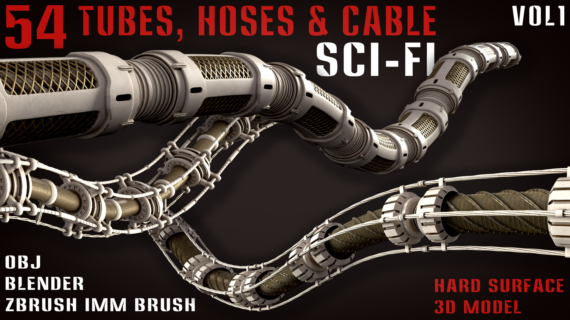ArtStation - 54 Sci-Fi Tubes, Hoses & Cables - vol1