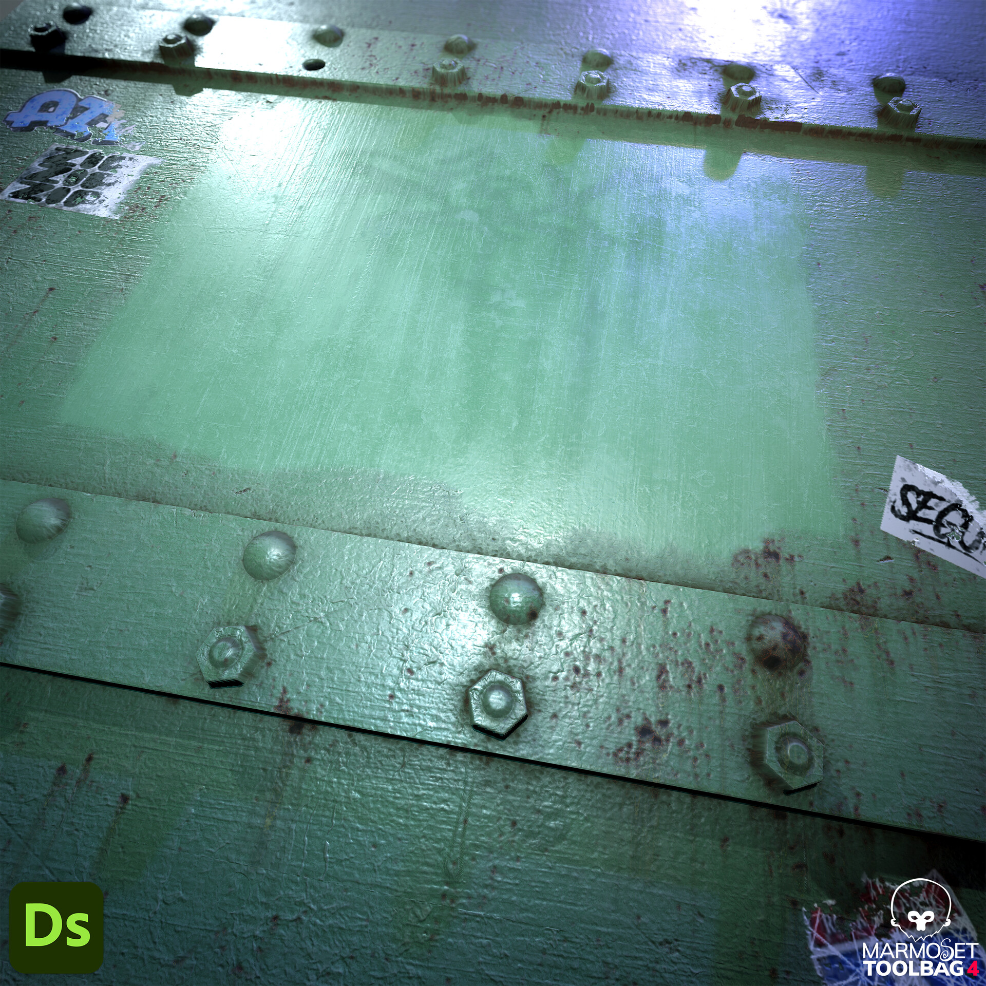 ArtStation - Painted Steel Beam Material - Substance Designer