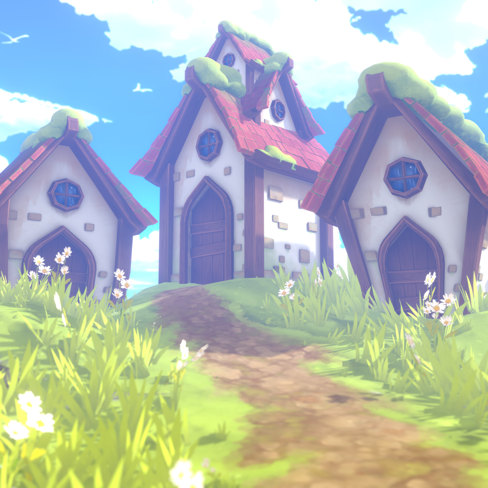 ArtStation - Stylized Low Poly Medieval Fantasy House