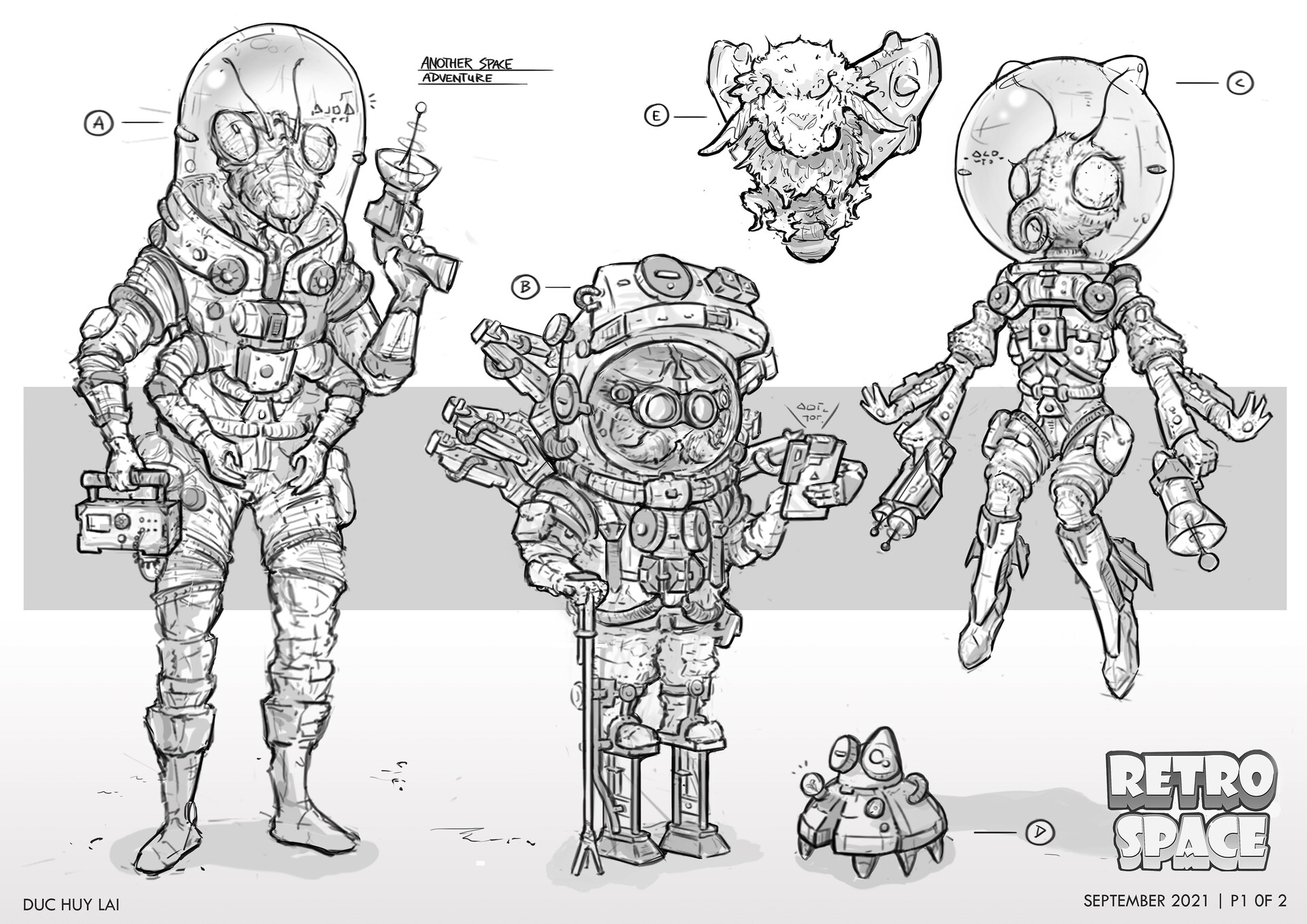 ArtStation - Retro Space - Character Design