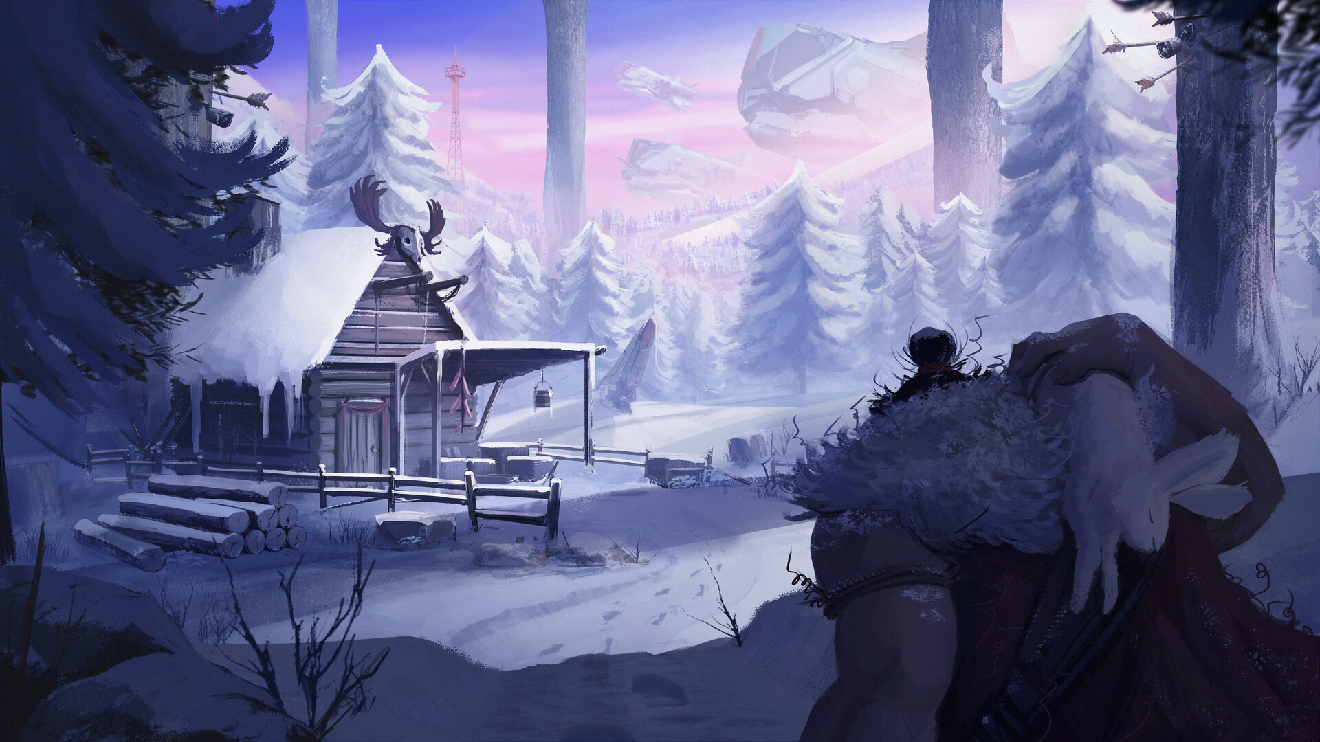 ArtStation - Lonely Hunter's Hut