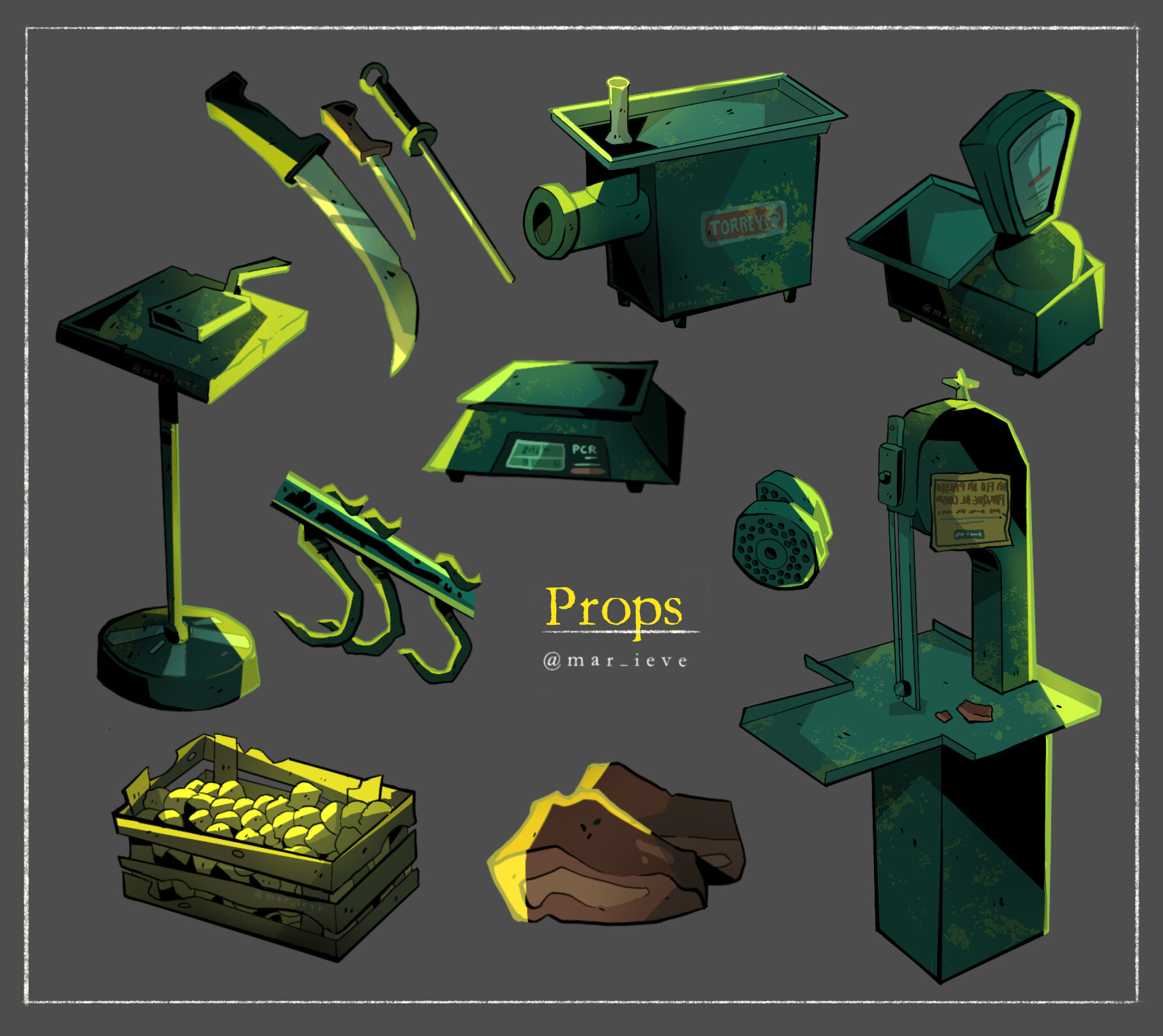 ArtStation - Props (Meat Shop)