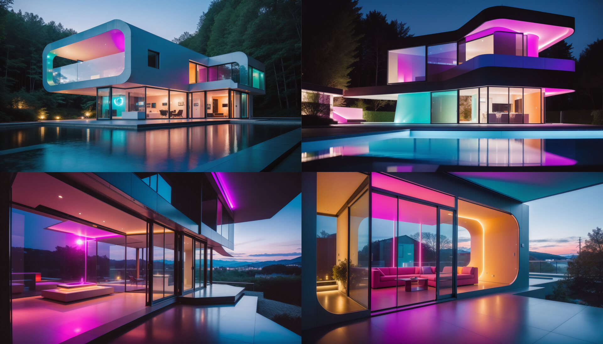 ArtStation - Colorful Neon Futuristic House