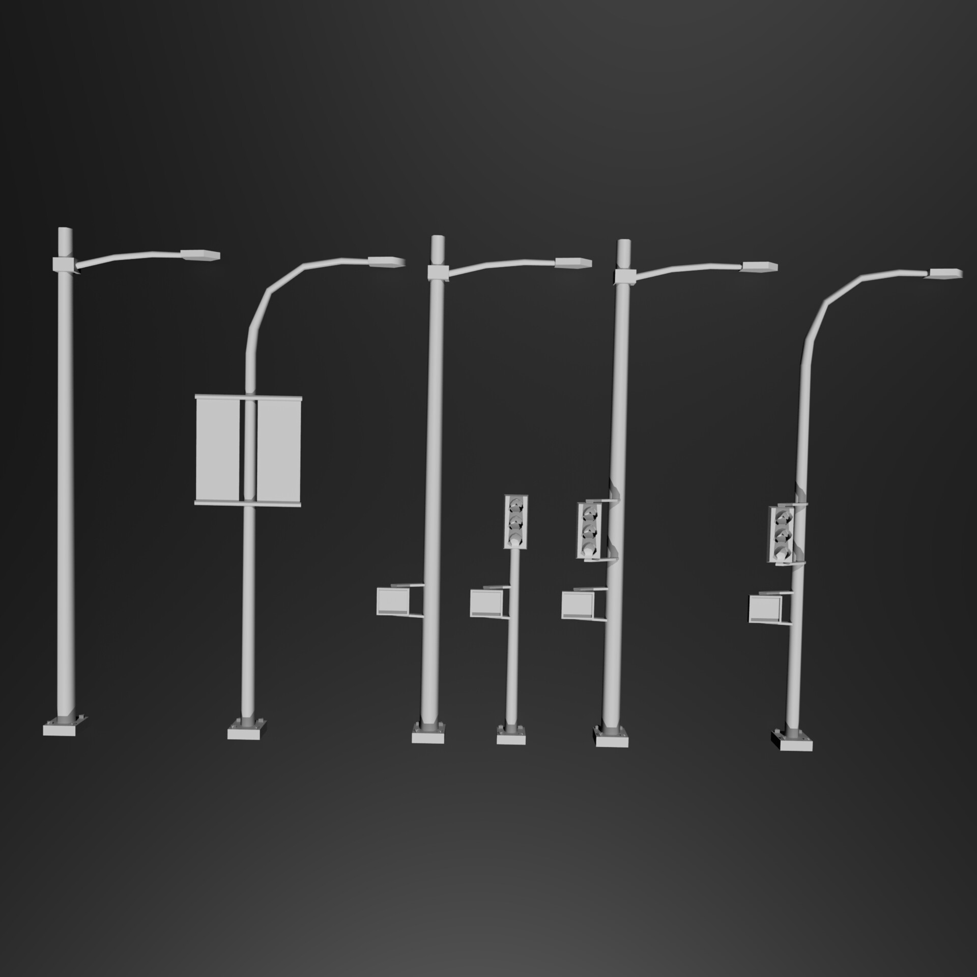ArtStation - Low Poly Street Lamps WIP