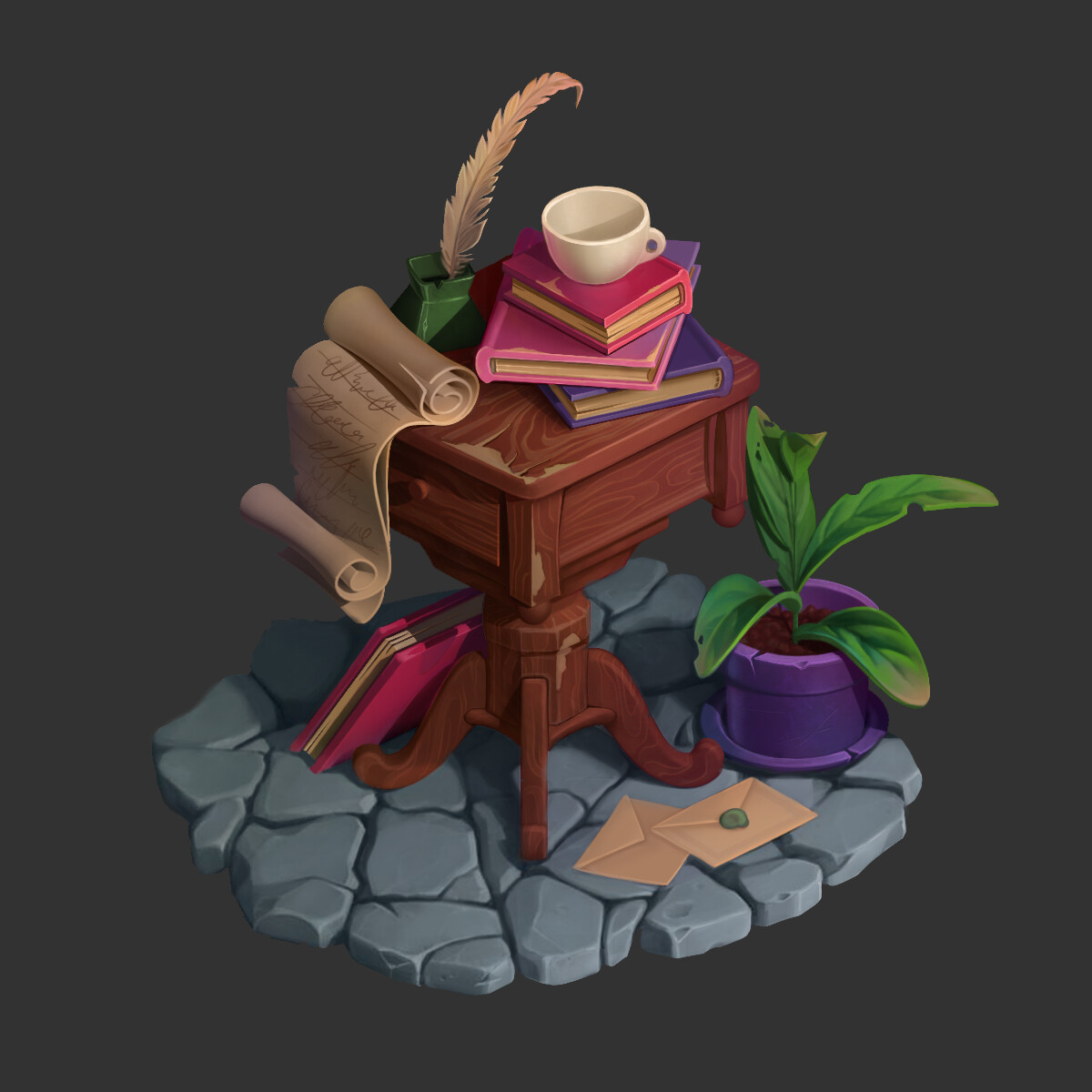 ArtStation - Table on the stone floor