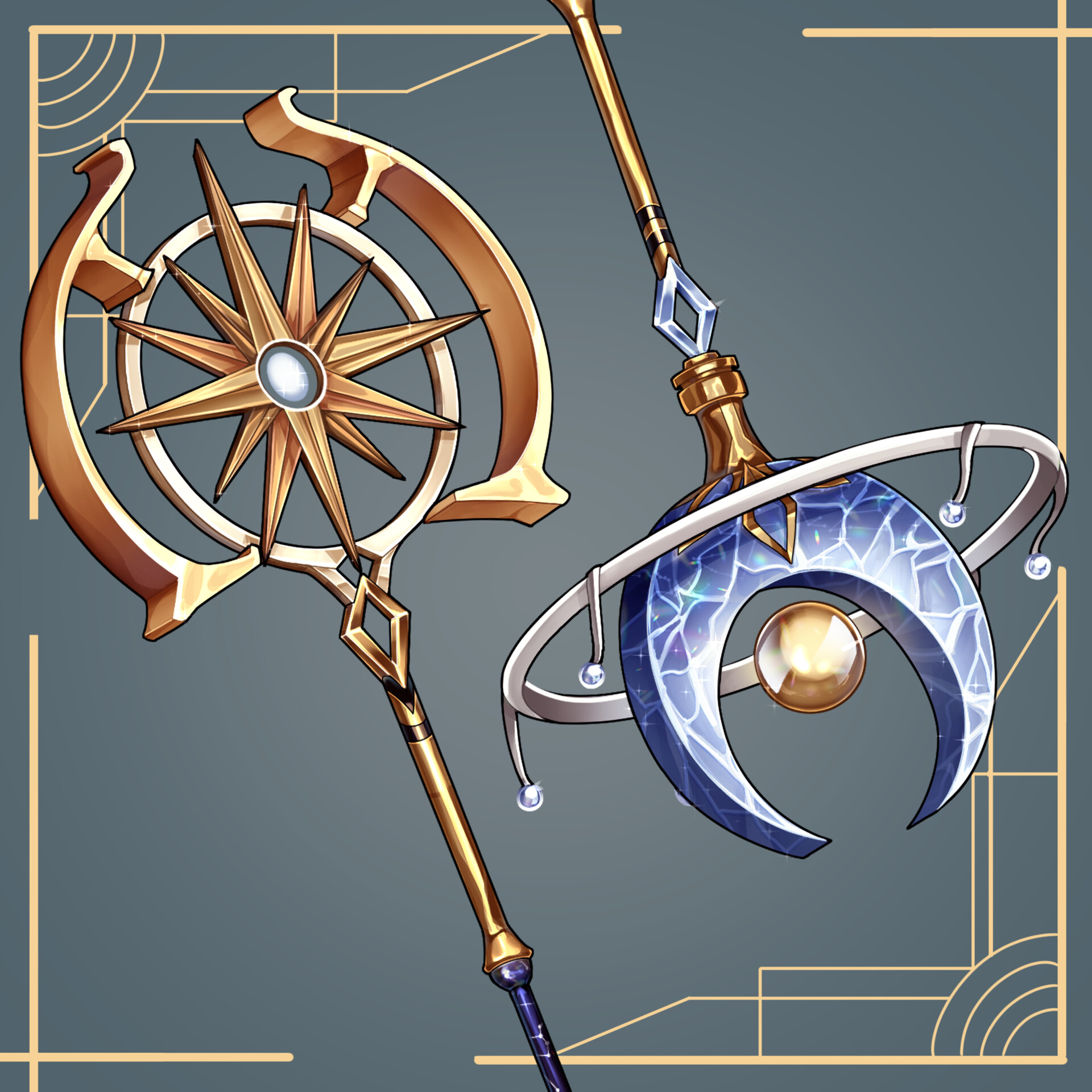 ArtStation - Sun & Moon Staff Prop