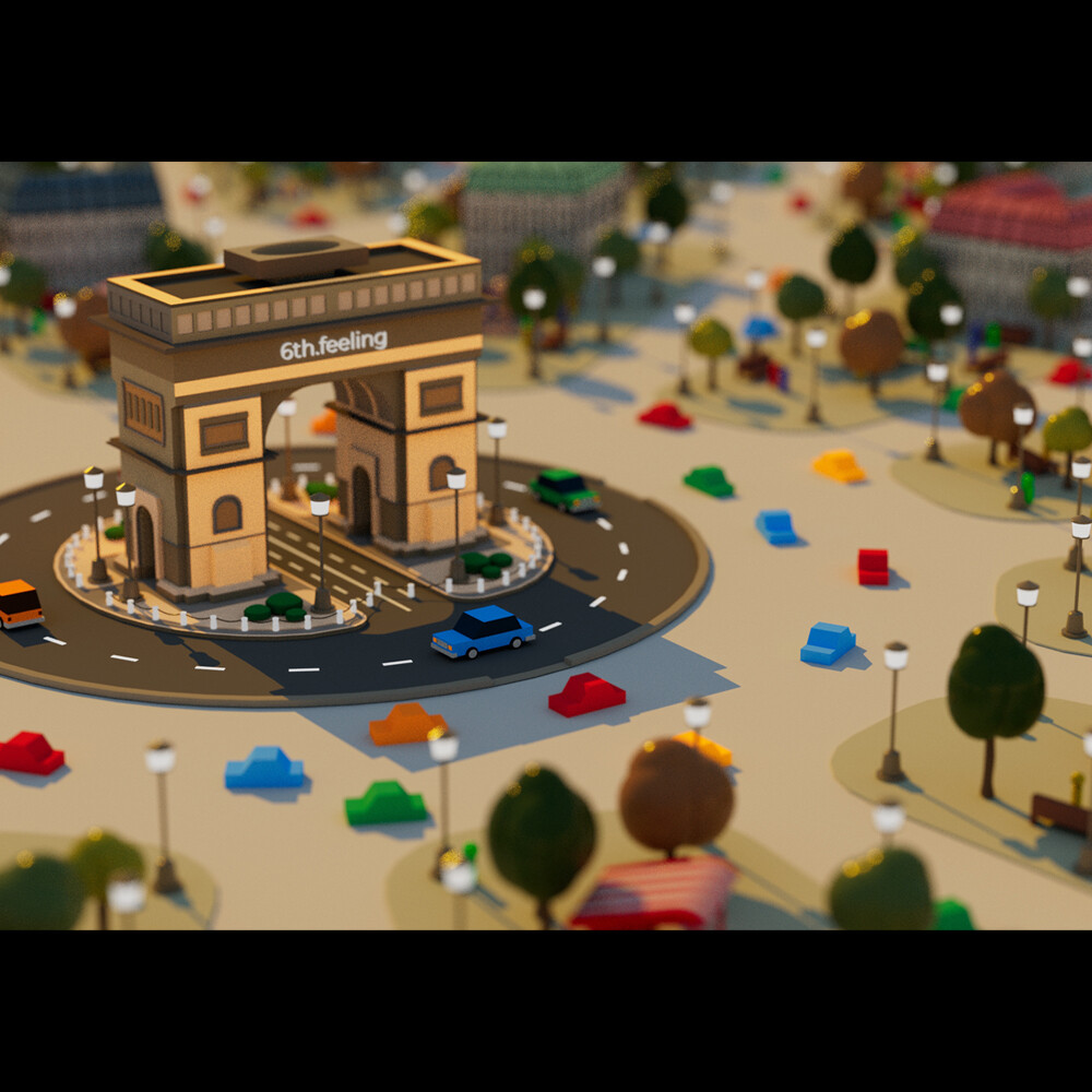 ArtStation - Triumph De Paris | 3D environment model (Autodesk Maya)