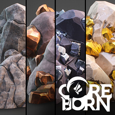 ArtStation - Coreborn - Mining Ores (Stylized)
