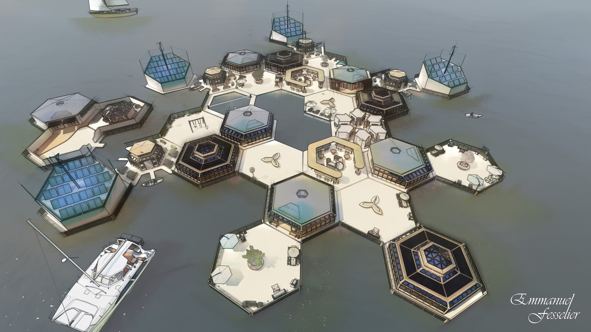 ArtStation - ATLANTIS : Modular Evolutive Floating Eco City