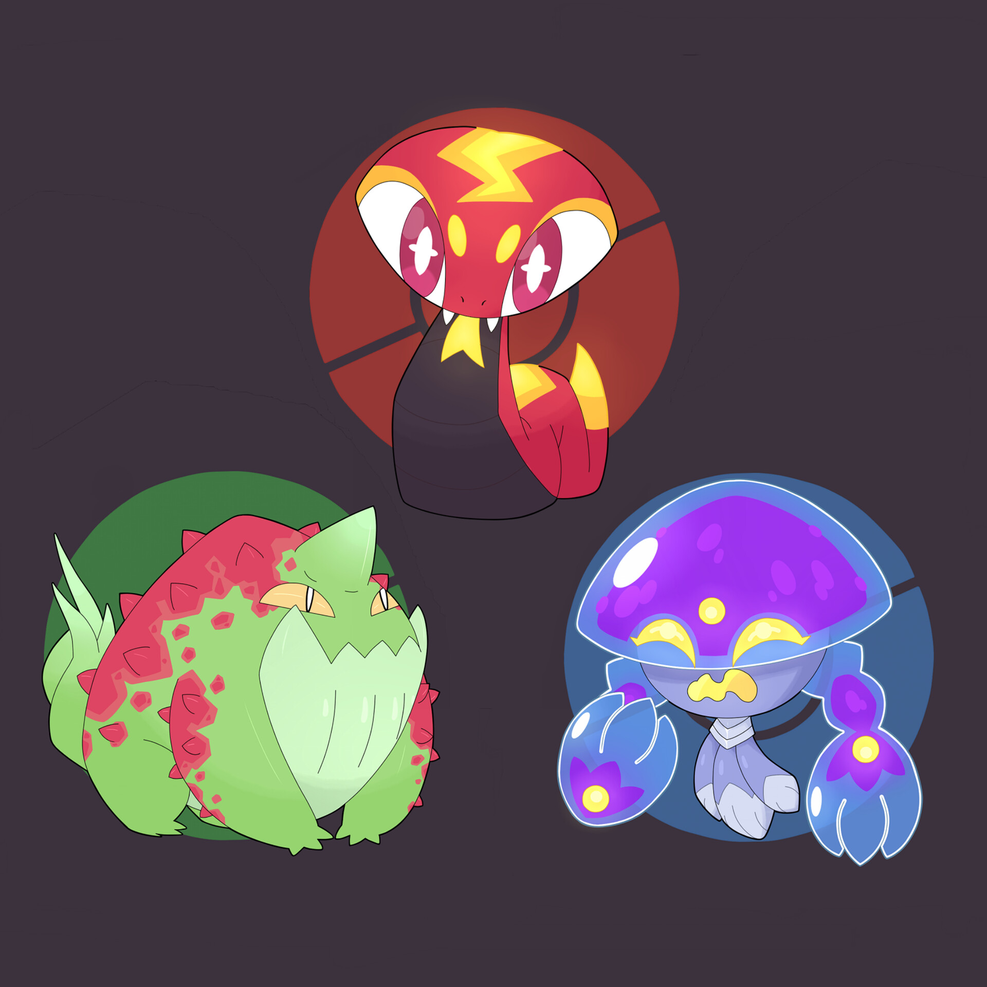 ArtStation - Fakemon - Starter Trio