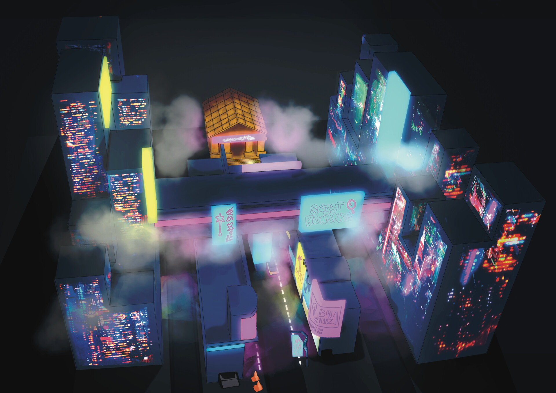 ArtStation - Concept art Environment for animation "LOOP" Gambling online